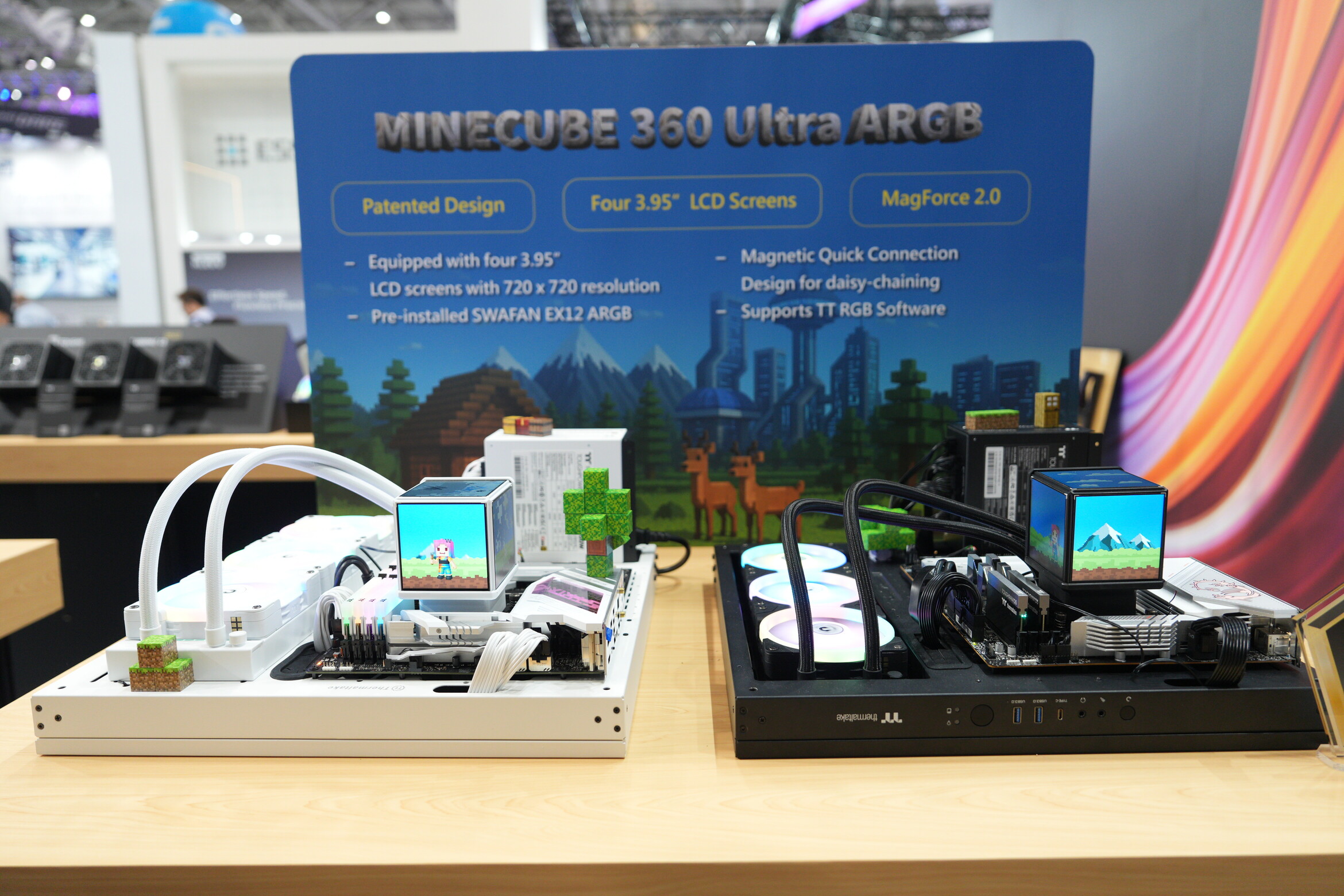 Thermaltake Debuts Quad-Screen AIO Cooler MINECUBE 360 Ultra with Design Patent Exclusive Multi ...